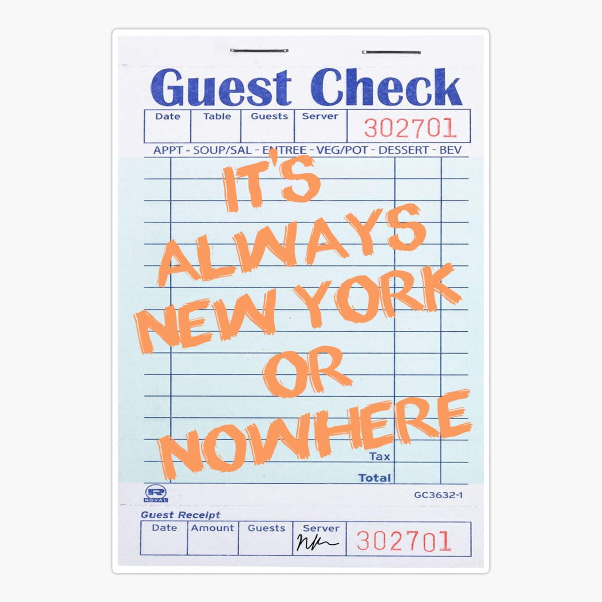 Onim Nyc Baby - Guest Check @Nikkisbling_ Sticker, Phone Decal Water ...