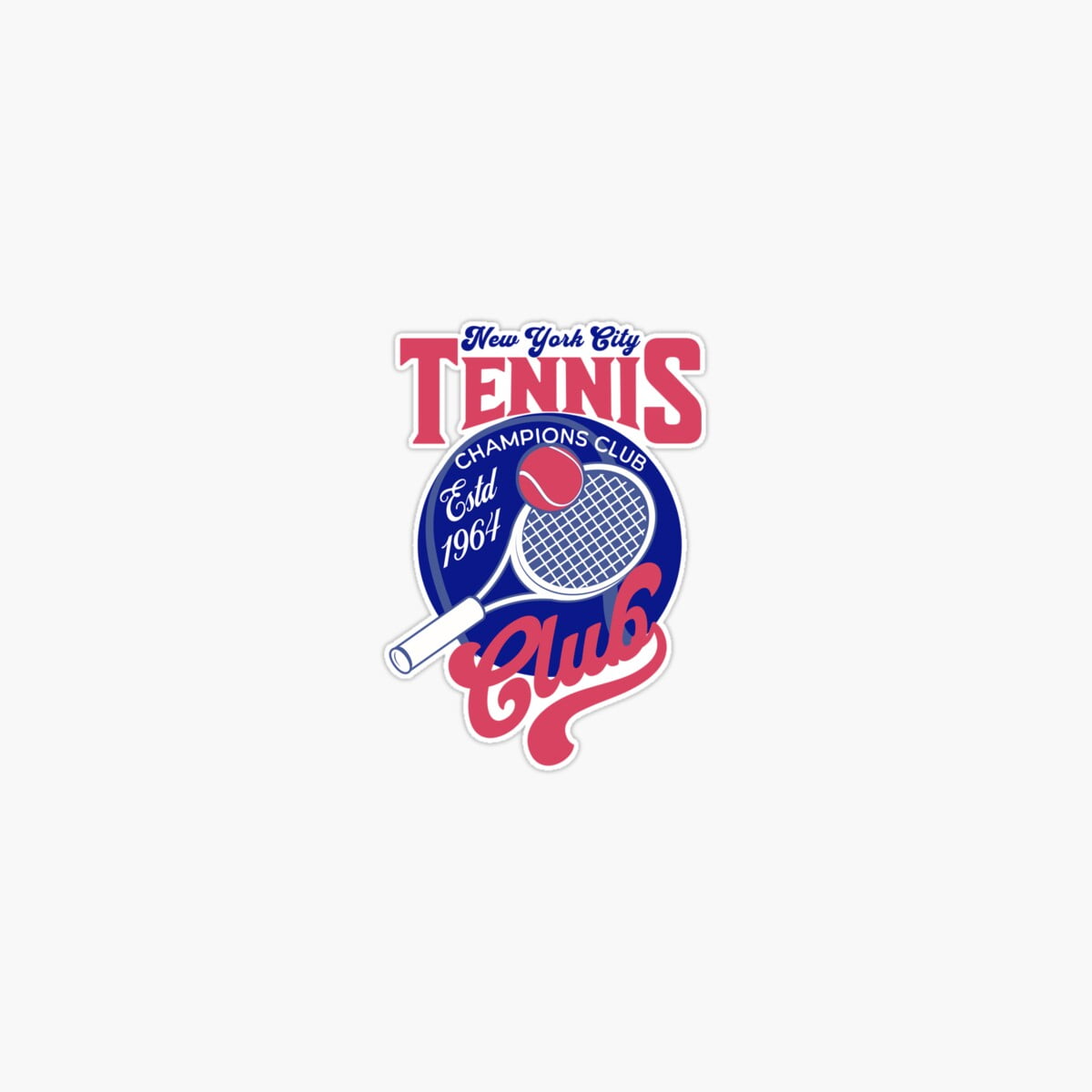 Onim Nyc Tennis Club 2 Sticker, Phone Decal Water Bottle Stickers Car ...