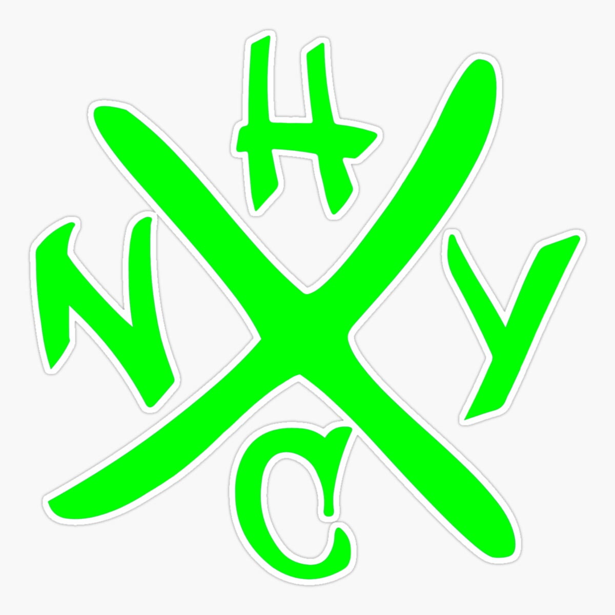 Onim Nyhc Graffiti Style Neon Sticker, Phone Decal Water Bottle ...