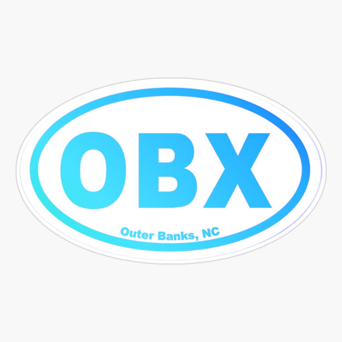 Onim Obx Outer Banks North Carolina Blue Gradient Sticker Beach Duck ...