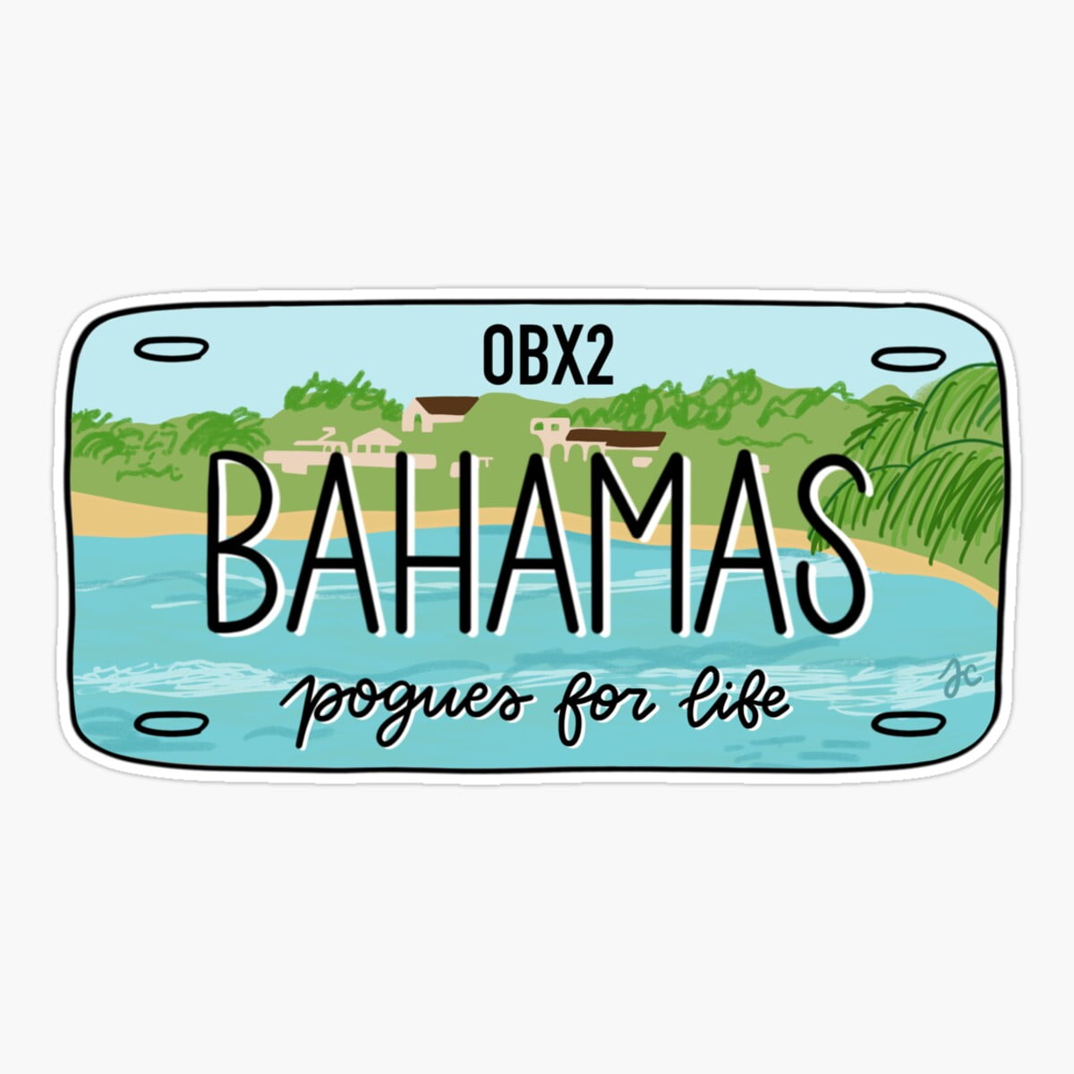 Onim Obx Season 2 Bahamas License Plate Sticker, Phone Decal Water ...