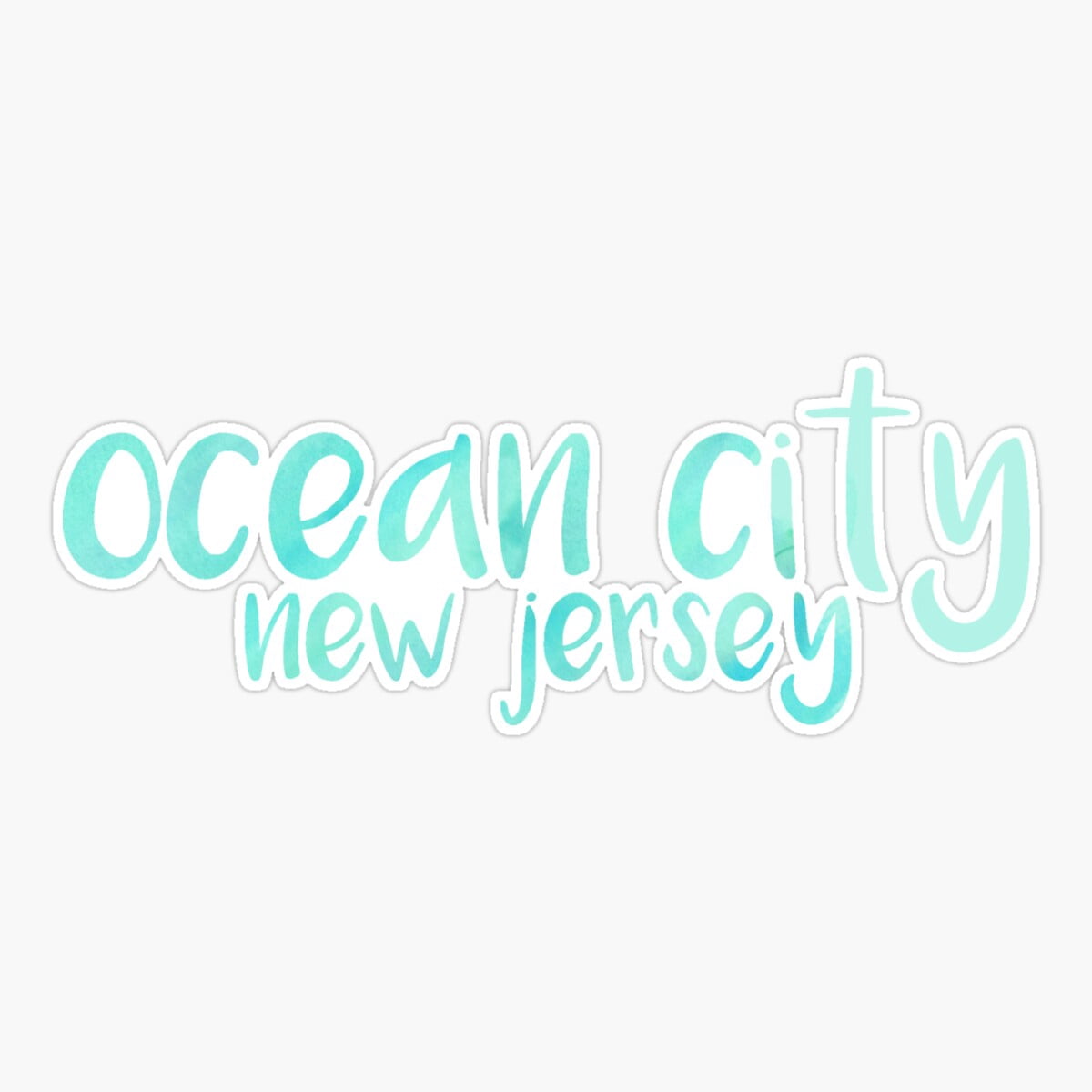 Onim Ocean City New Jersey Sticker, Phone Decal Water Bottle Stickers ...