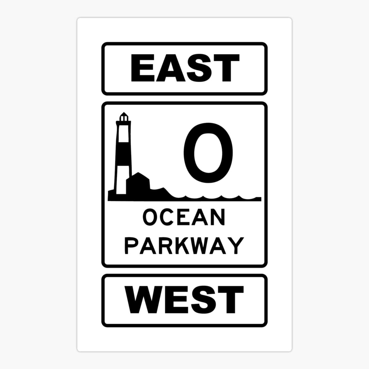 Onim Ocean Parkway Sign Sticker Long Island Ocean Beach Parkway Sticker ...