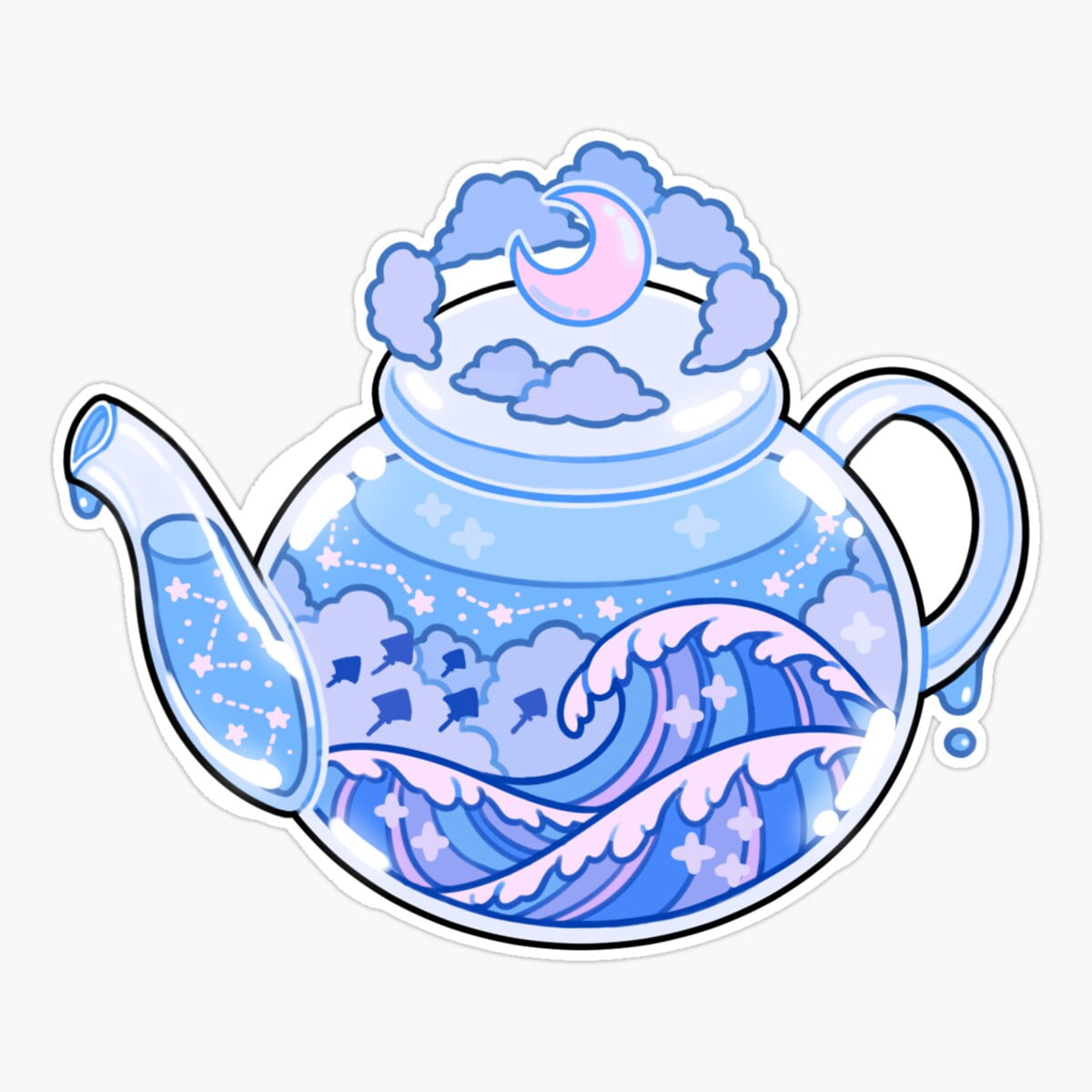 Onim Ocean Teapot Sticker, Phone Decal Water Bottle Stickers Car Decals ...
