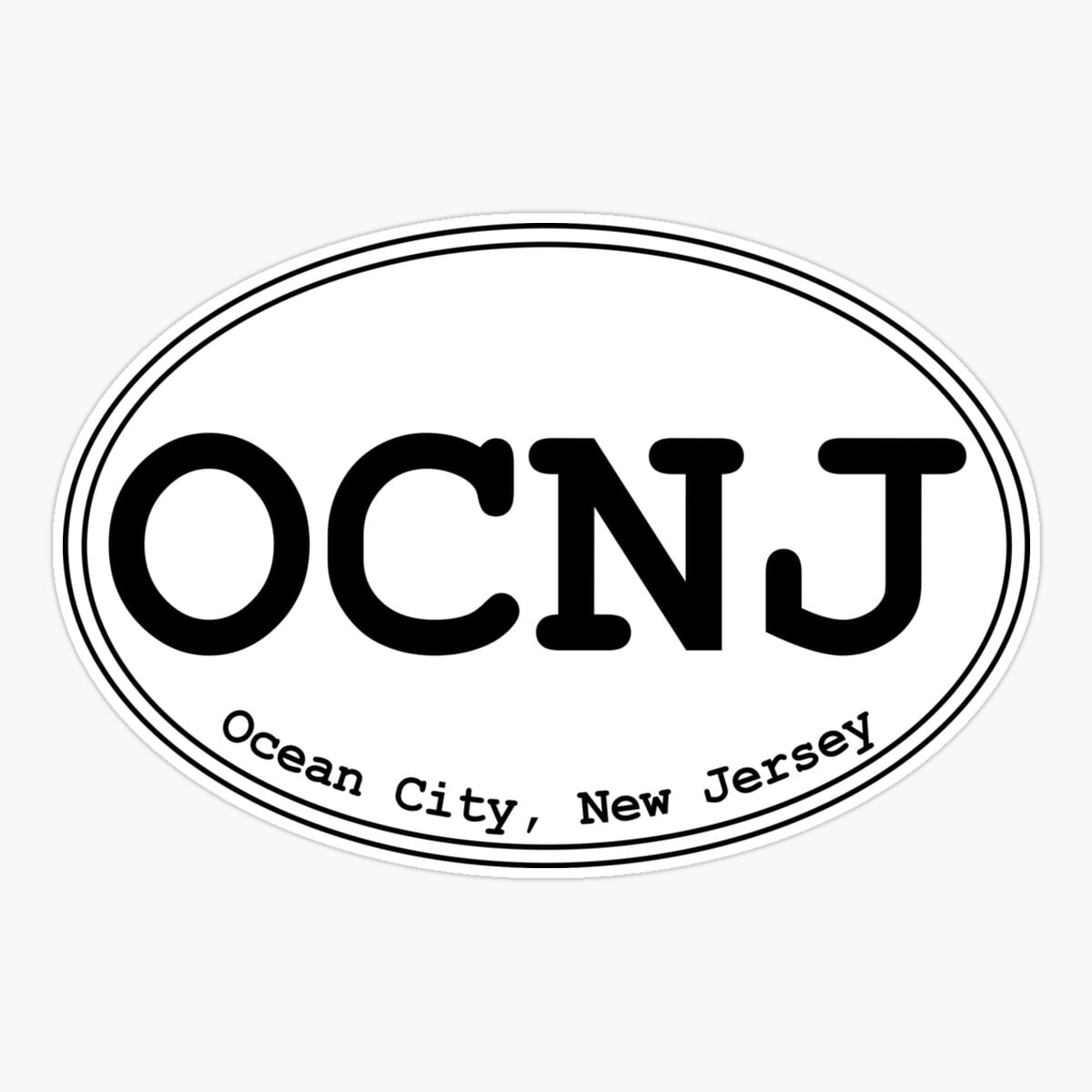 Onim Ocnj - Ocean City Nj Oval Design Sticker, Phone Decal Water Bottle ...