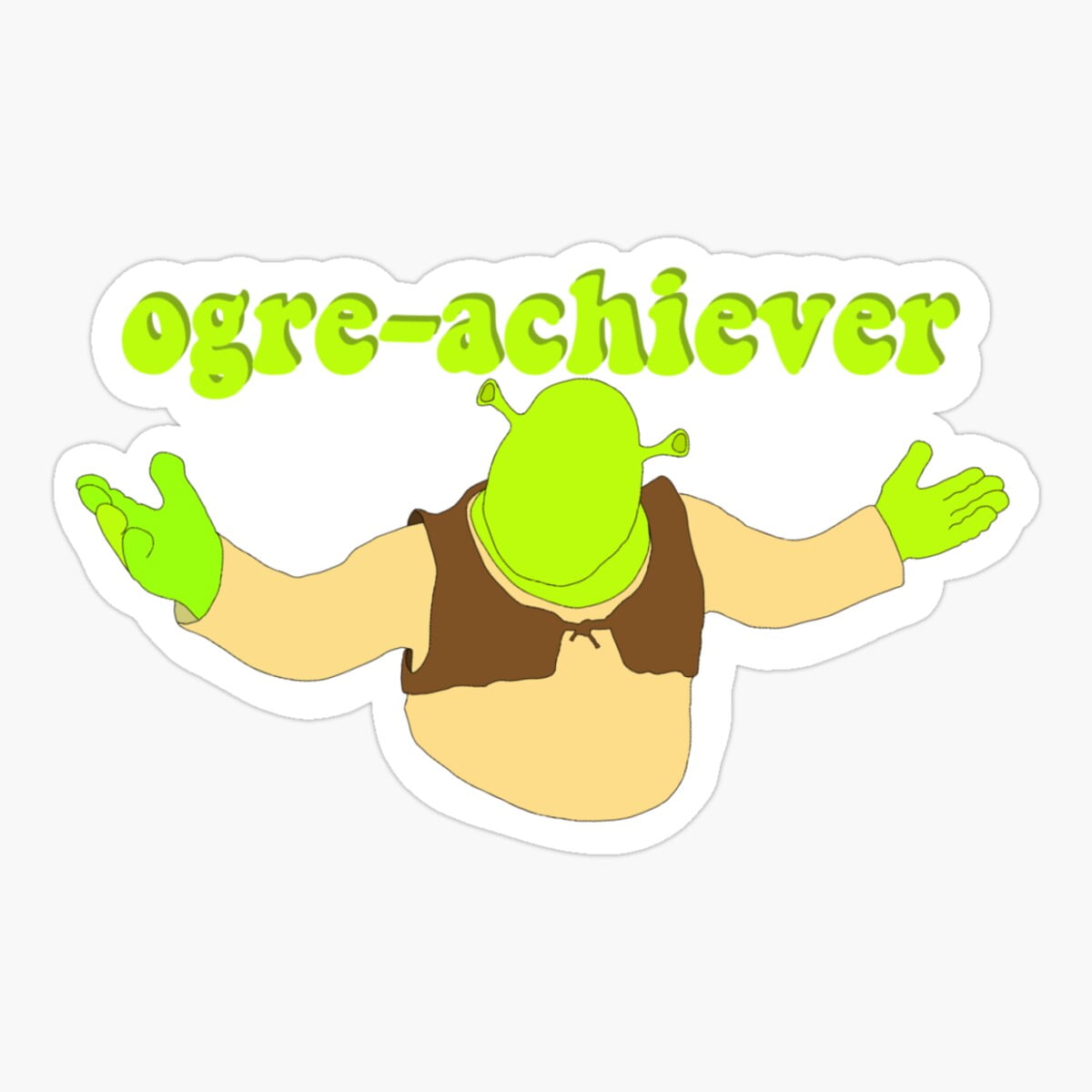 Onim Ogre Achiever Sticker Sticker, Phone Decal Water Bottle Stickers Car Decals, Funny Birthday ...