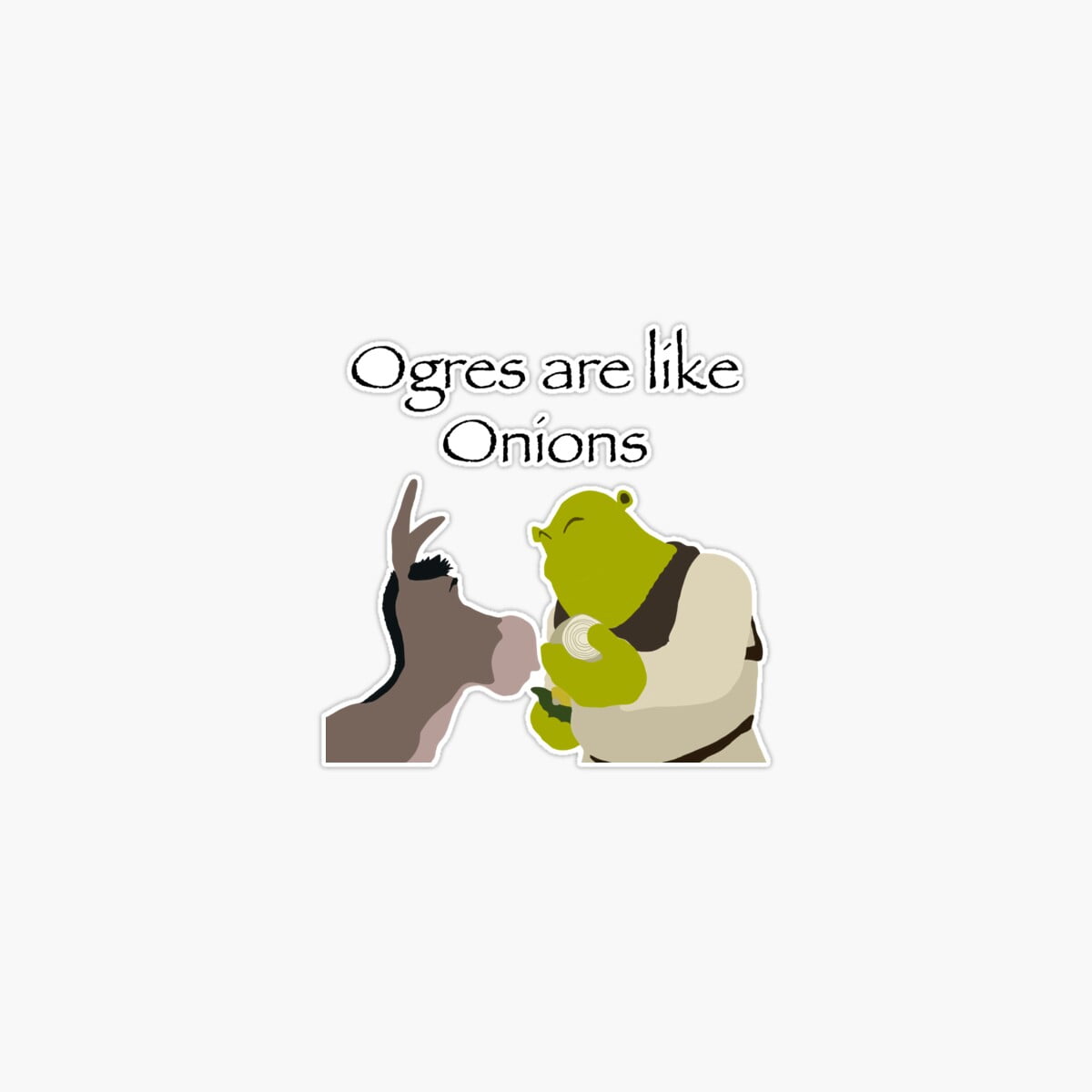 Onim Ogres are like Onions - Shrek Sticker - Walmart.com