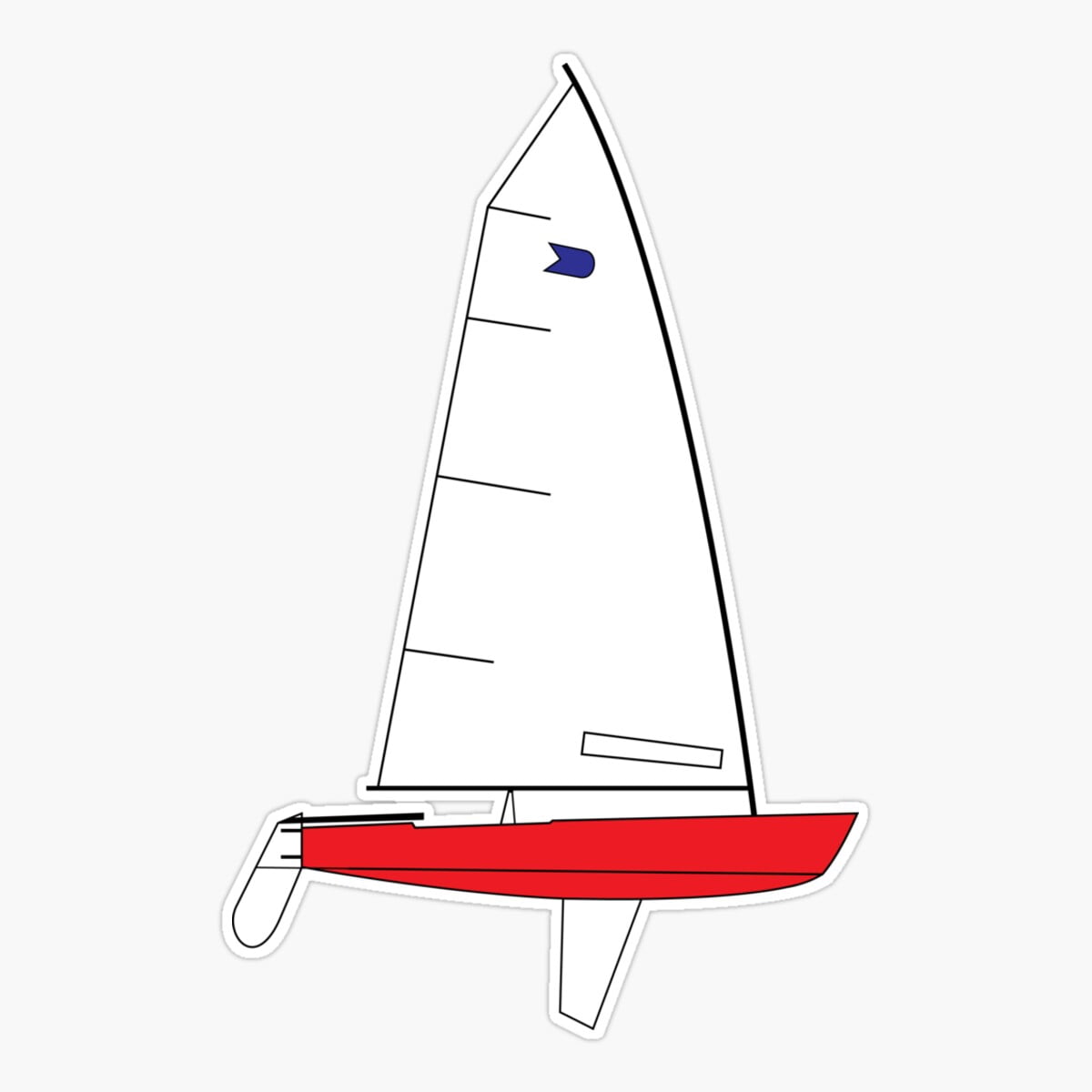 Onim Ok Dinghy Sailboat Sticker, Phone Decal Water Bottle Stickers Car ...