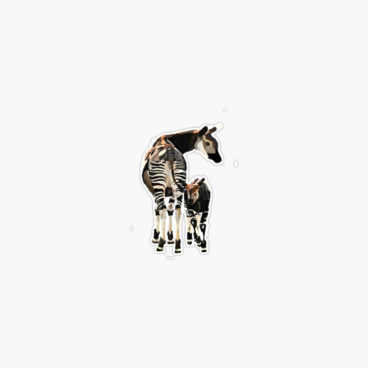 Onim Okapi And Calf Sticker, Phone Decal Water Bottle Stickers Car ...