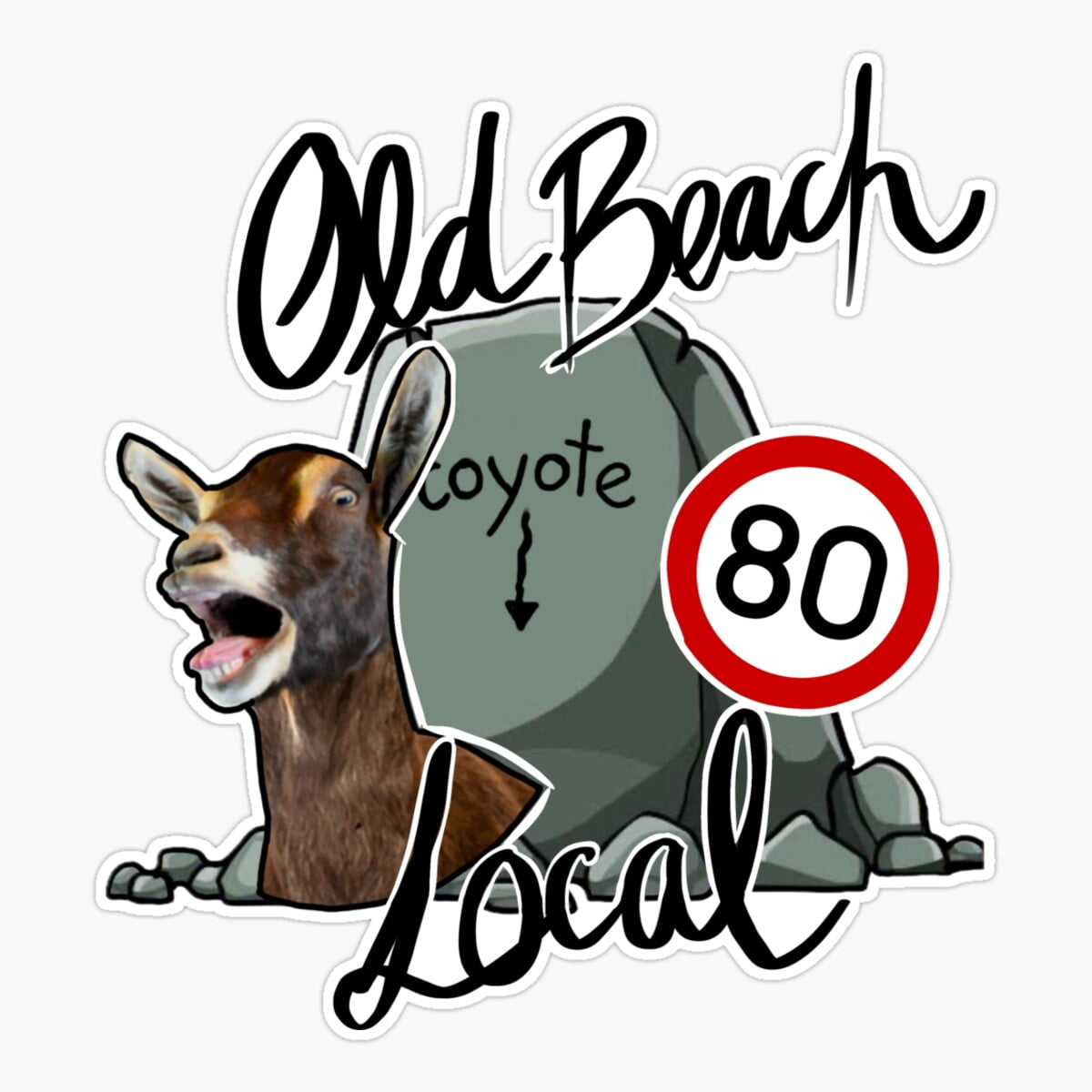 Onim Old Beach Local Sticker, Phone Decal Water Bottle Stickers Car ...
