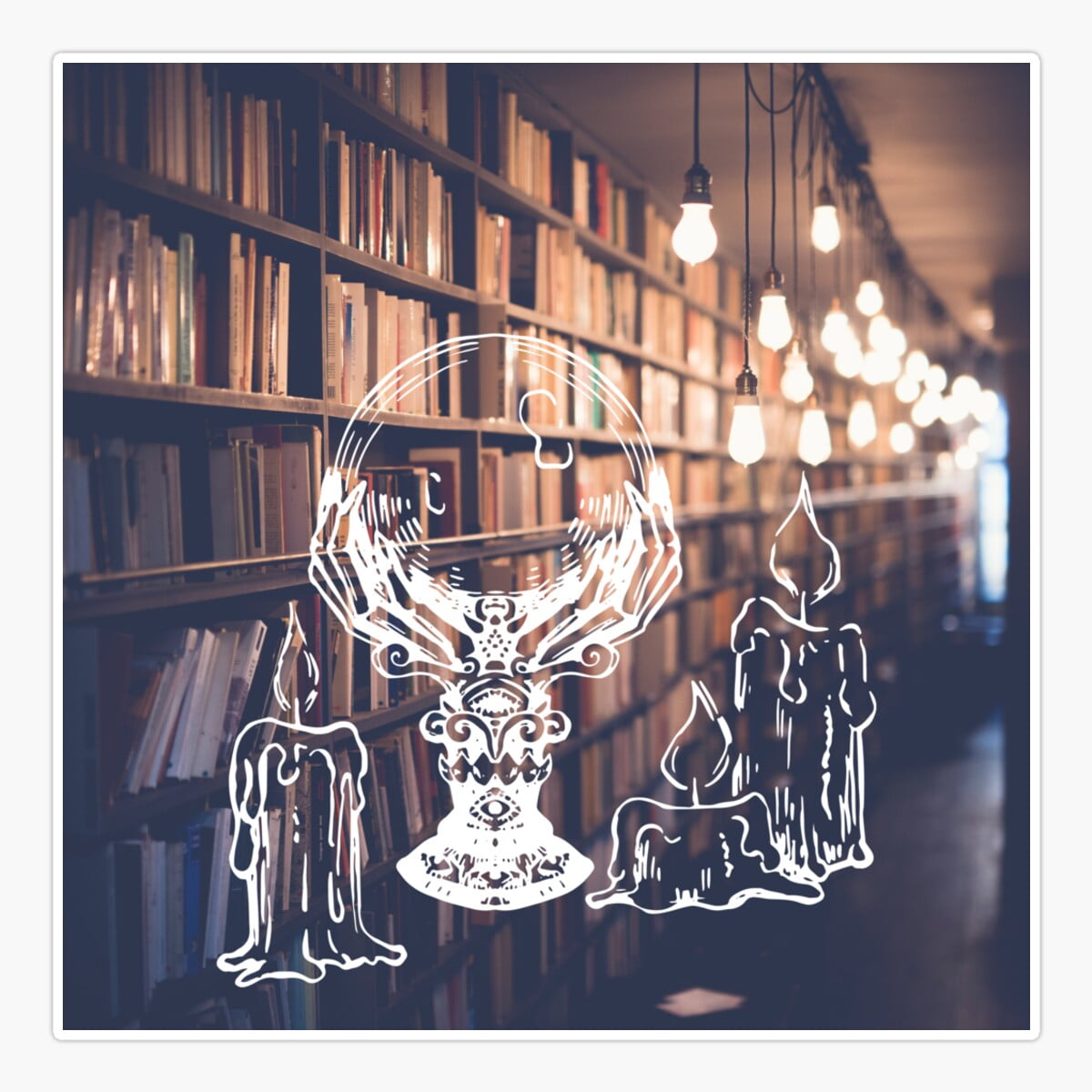 Onim Old Books Dark Academia Secondhand Library Sticker, Phone Decal ...