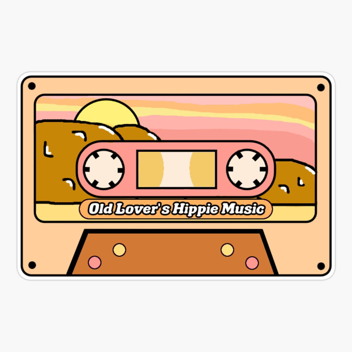 Onim Old Lover'S Hippie Music Cassette Sticker, Phone Decal Water ...