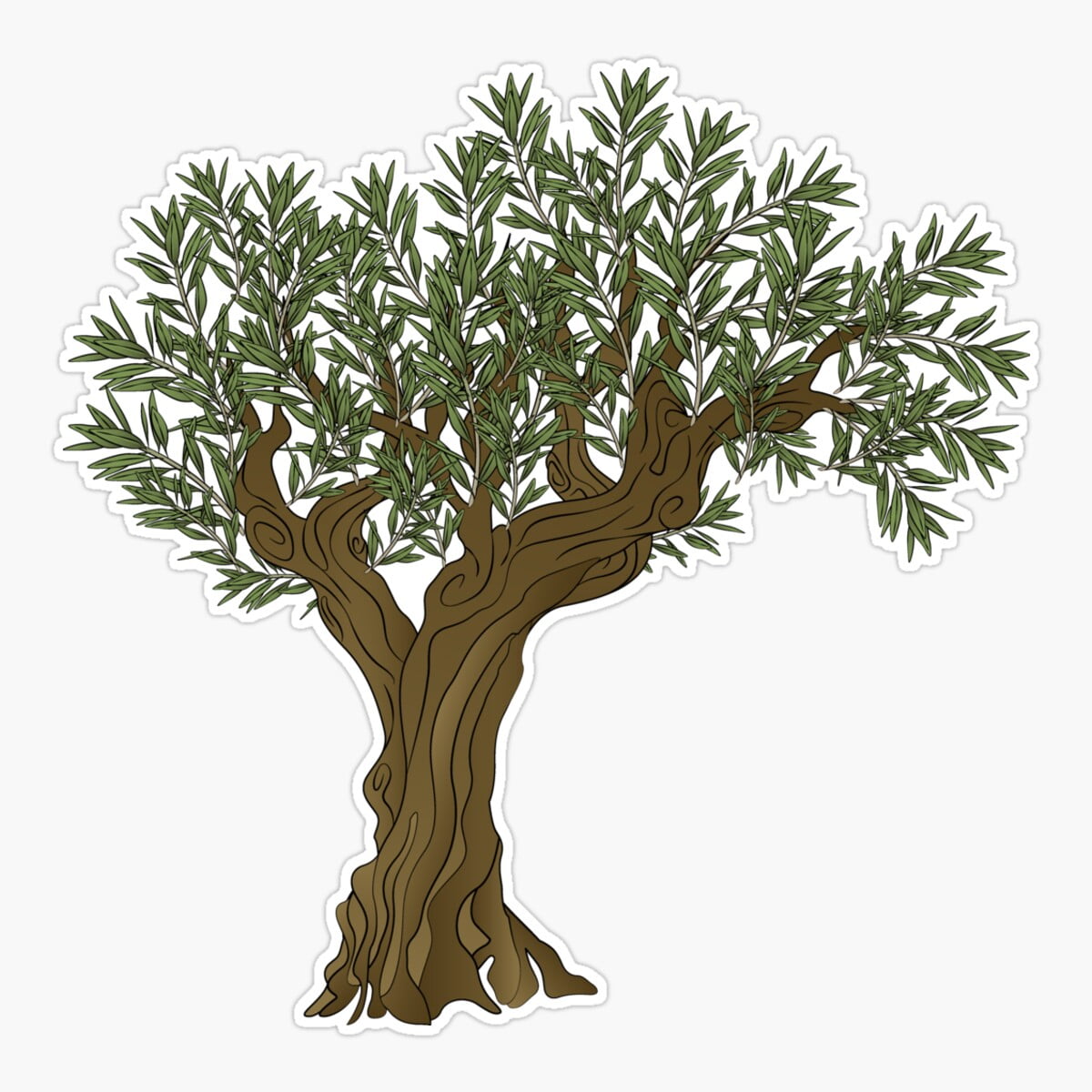 Onim Old Olive Tree Sticker, Phone Decal Water Bottle Stickers Car ...