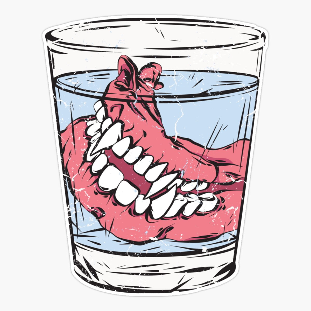 Onim Old Vampire'S Denture Sticker, Phone Decal Water Bottle Stickers ...