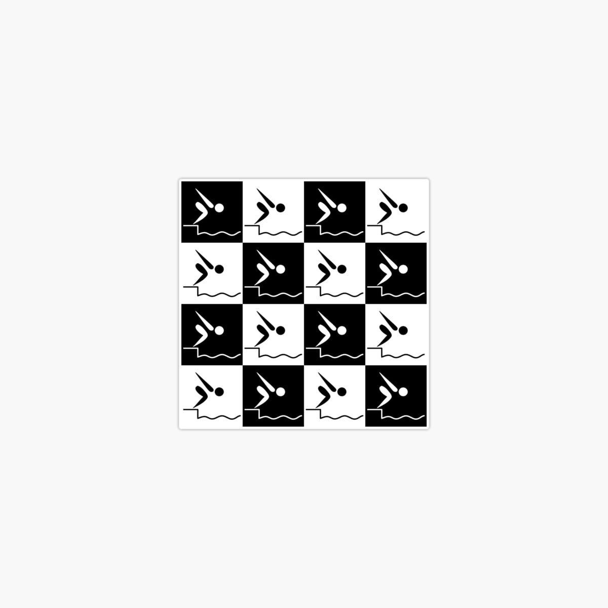 Onim Olympic Sports Series Classic Art Black & White Diving Sticker ...