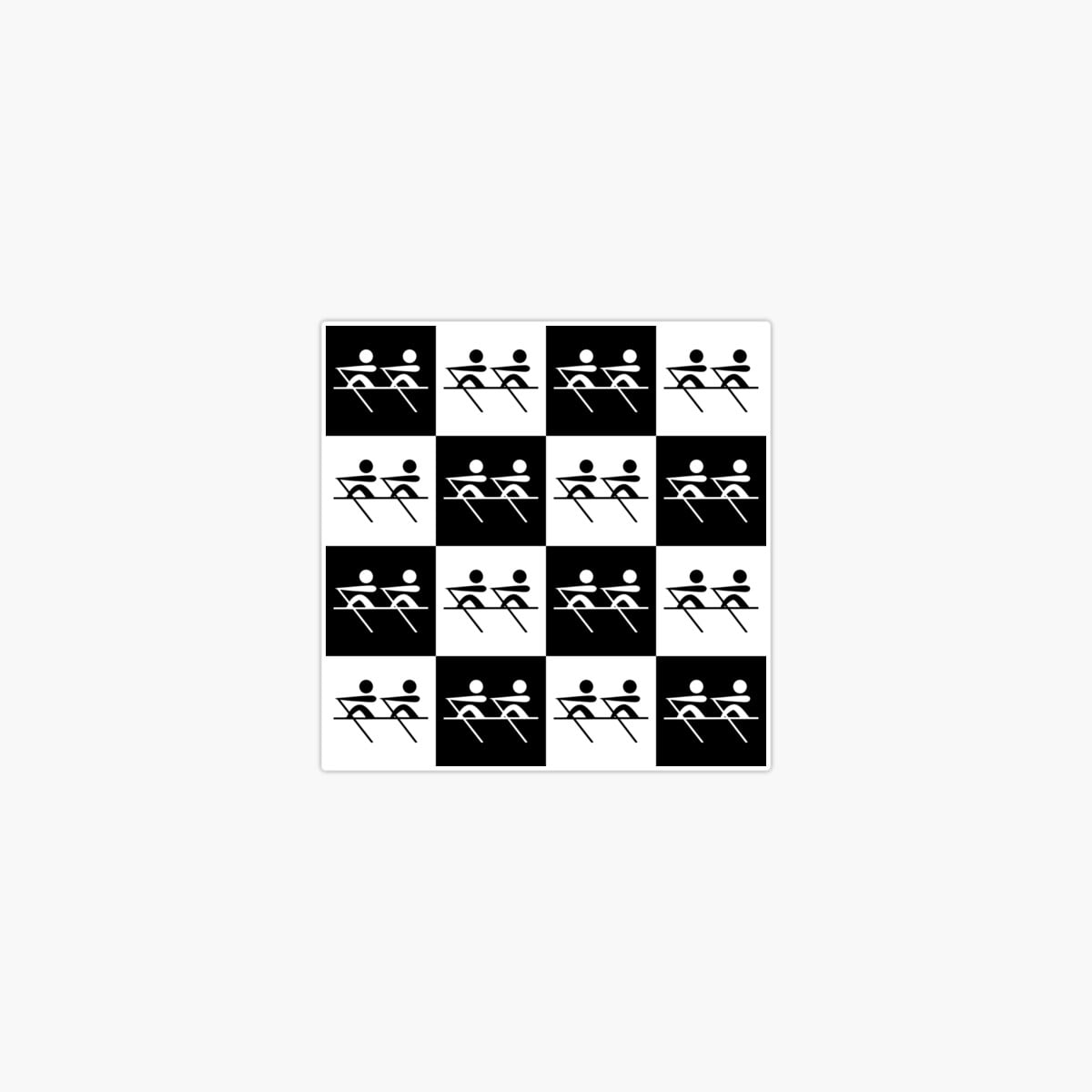 Onim Olympic Sports Series Classic Art Black & White Rowing Sticker ...