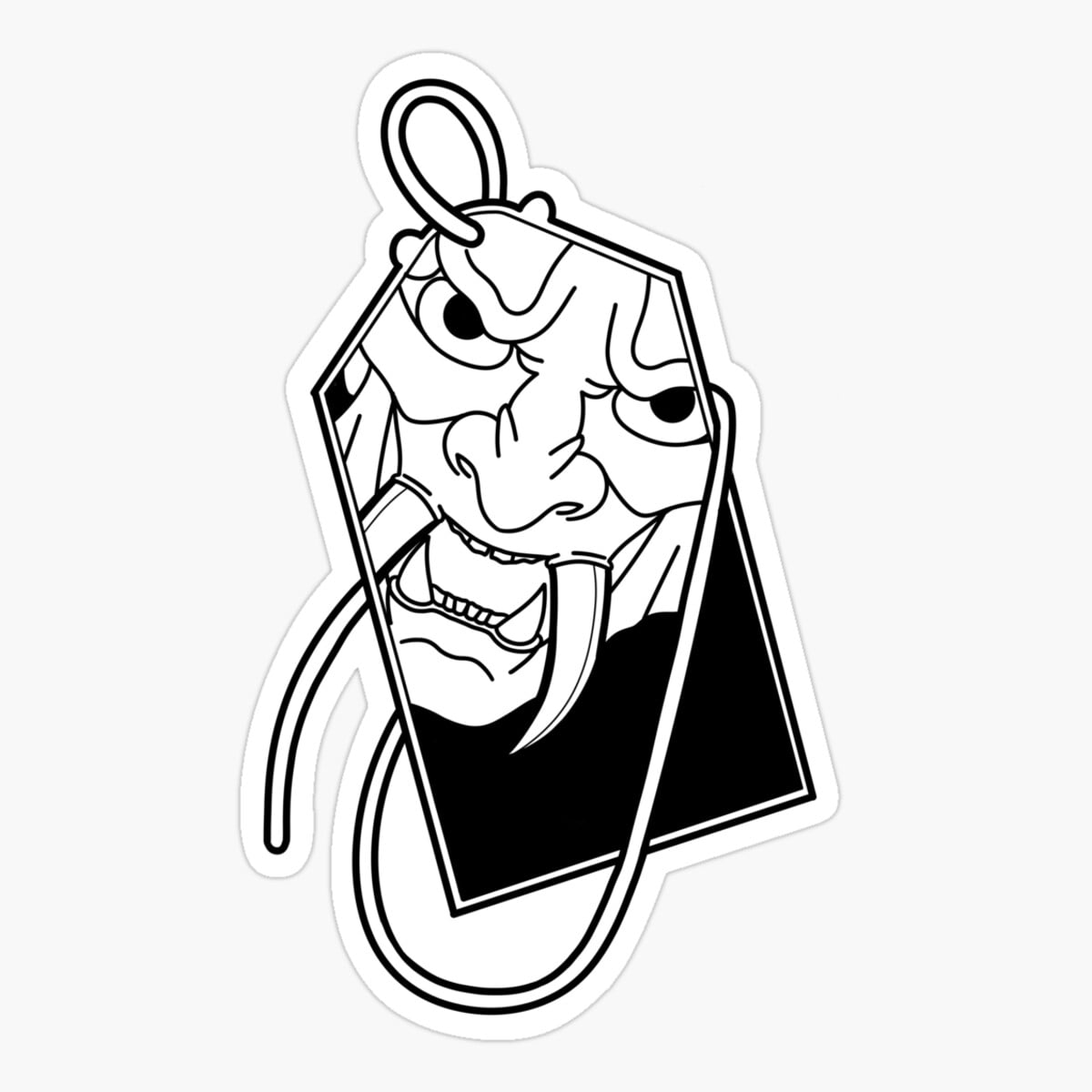 Onim Omamori With Oni Mask Sticker, Phone Decal Water Bottle Stickers ...