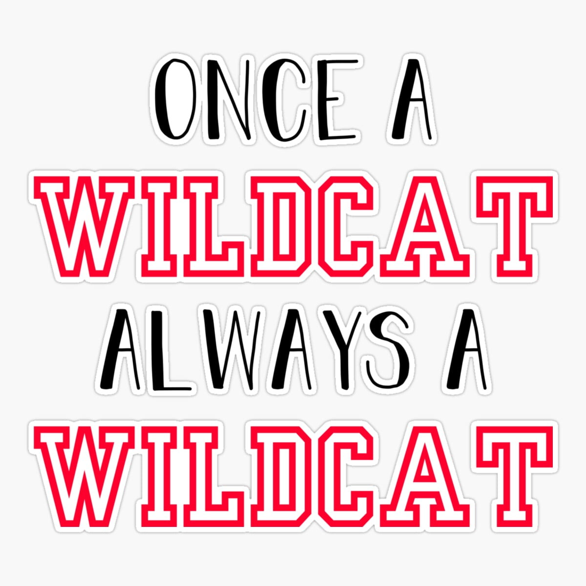 Onim Once A Wildcat Sticker, Phone Decal Water Bottle Stickers Car ...