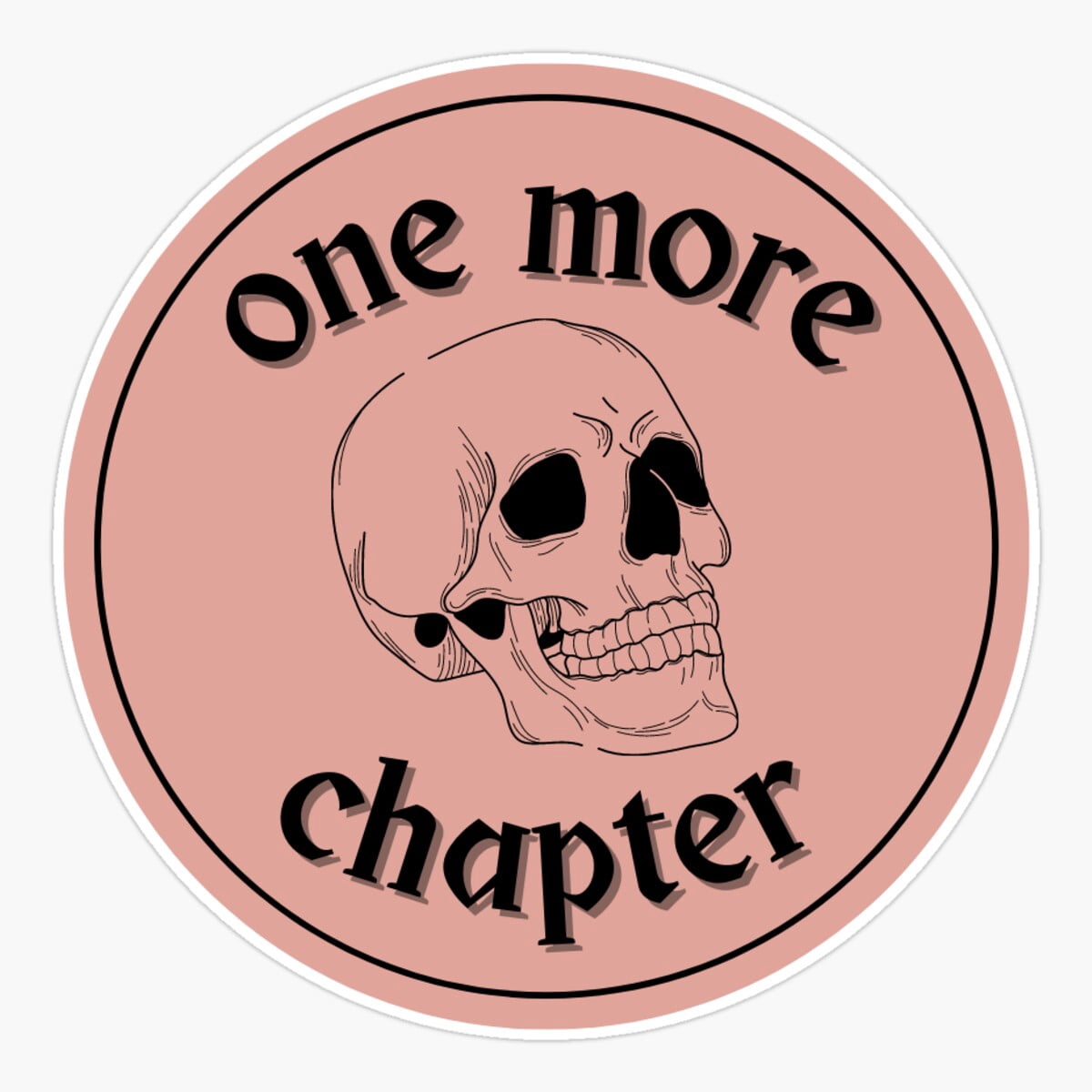 Onim One More Chapter Skull Sticker, Phone Decal Water Bottle Stickers ...