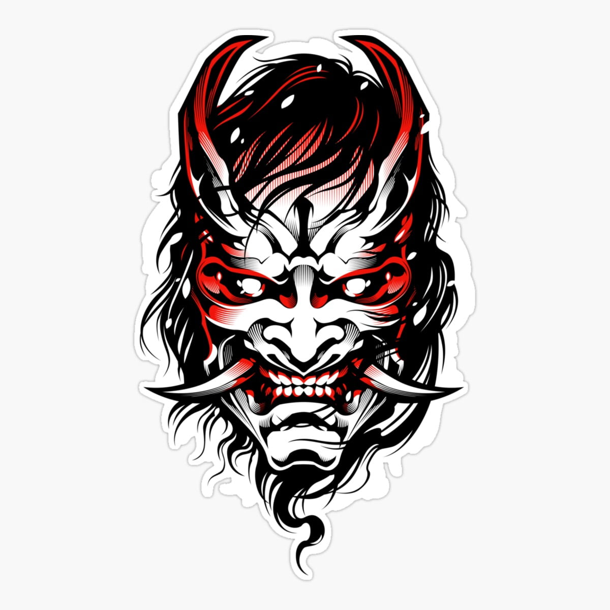 Onim Oni Demon Red Ver. Sticker, Phone Decal Water Bottle Stickers Car ...