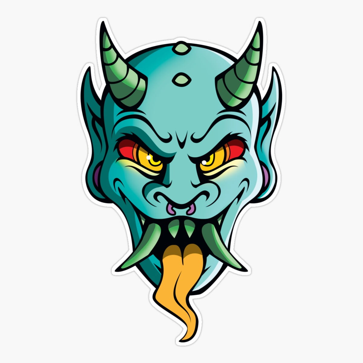 Onim Oni Demon Sticker, Phone Decal Water Bottle Stickers Car Decals ...
