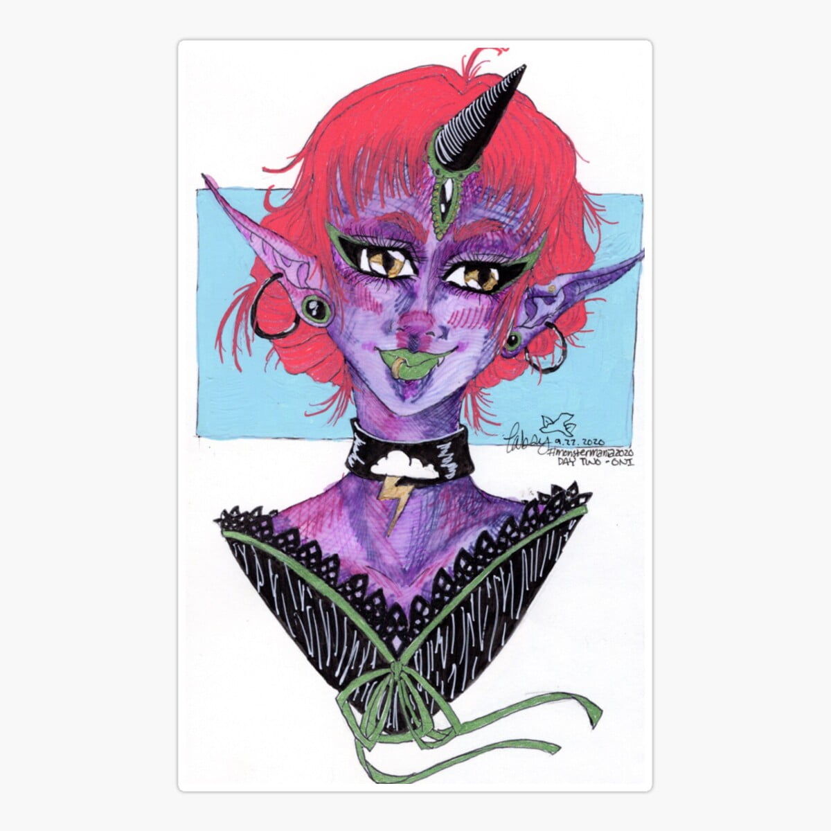 Onim Oni Girl Sticker, Phone Decal Water Bottle Stickers Car Decals ...