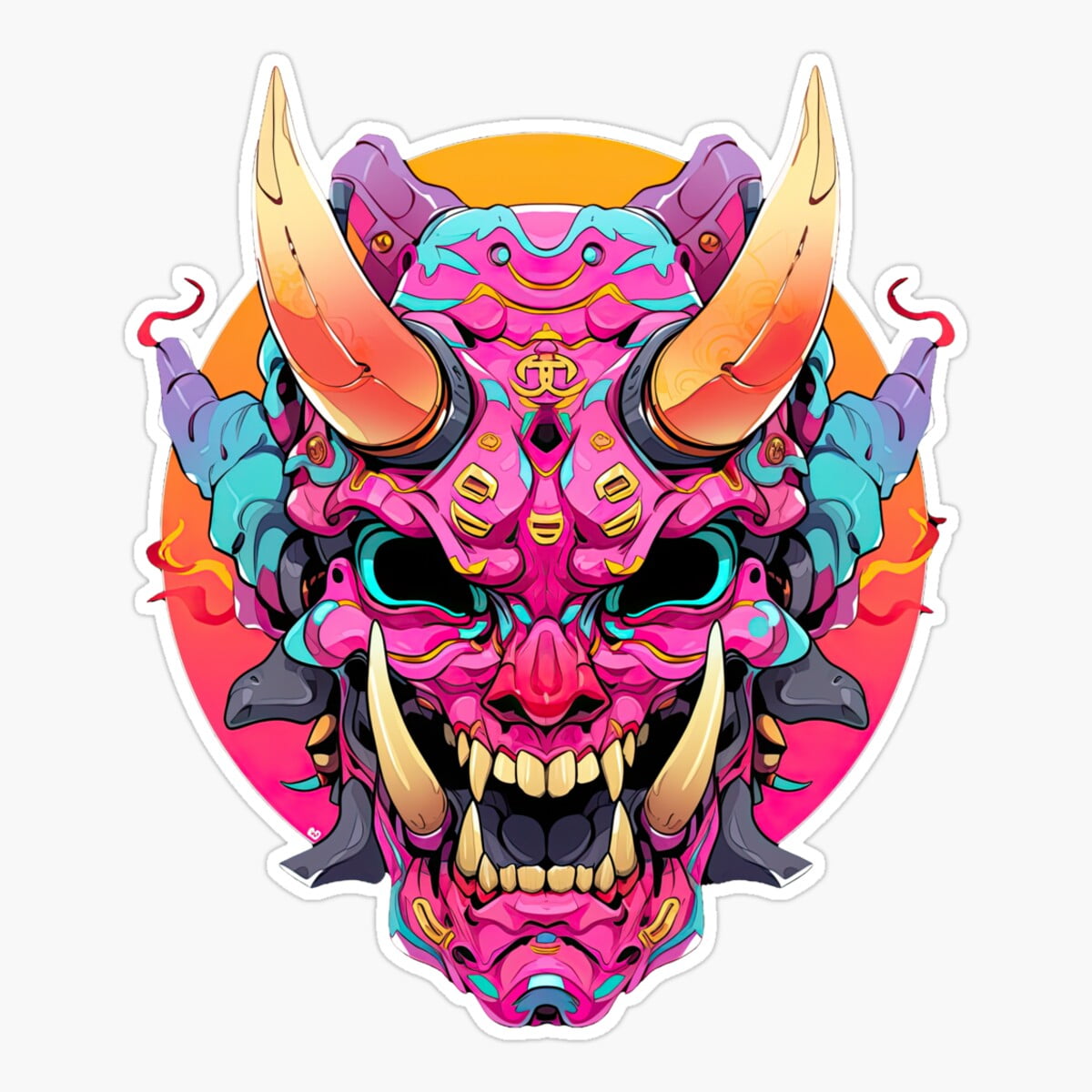 Onim Oni Head Sunset | Neo Tokyo Japan Traditional Culture Pop Art ...