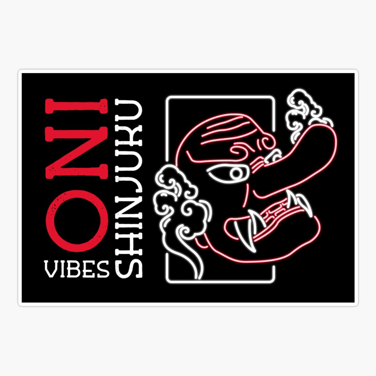 Onim Oni - Japanese Icons Sticker, Phone Decal Water Bottle Stickers ...