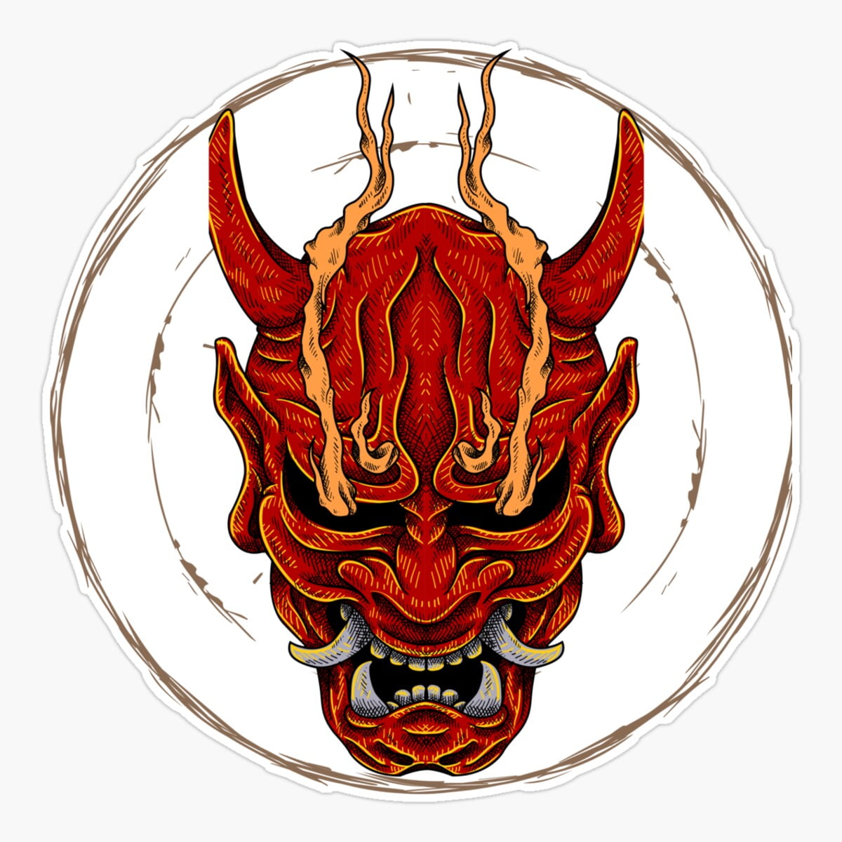 Onim Oni Mask Sticker, Phone Decal Water Bottle Stickers Car Decals ...