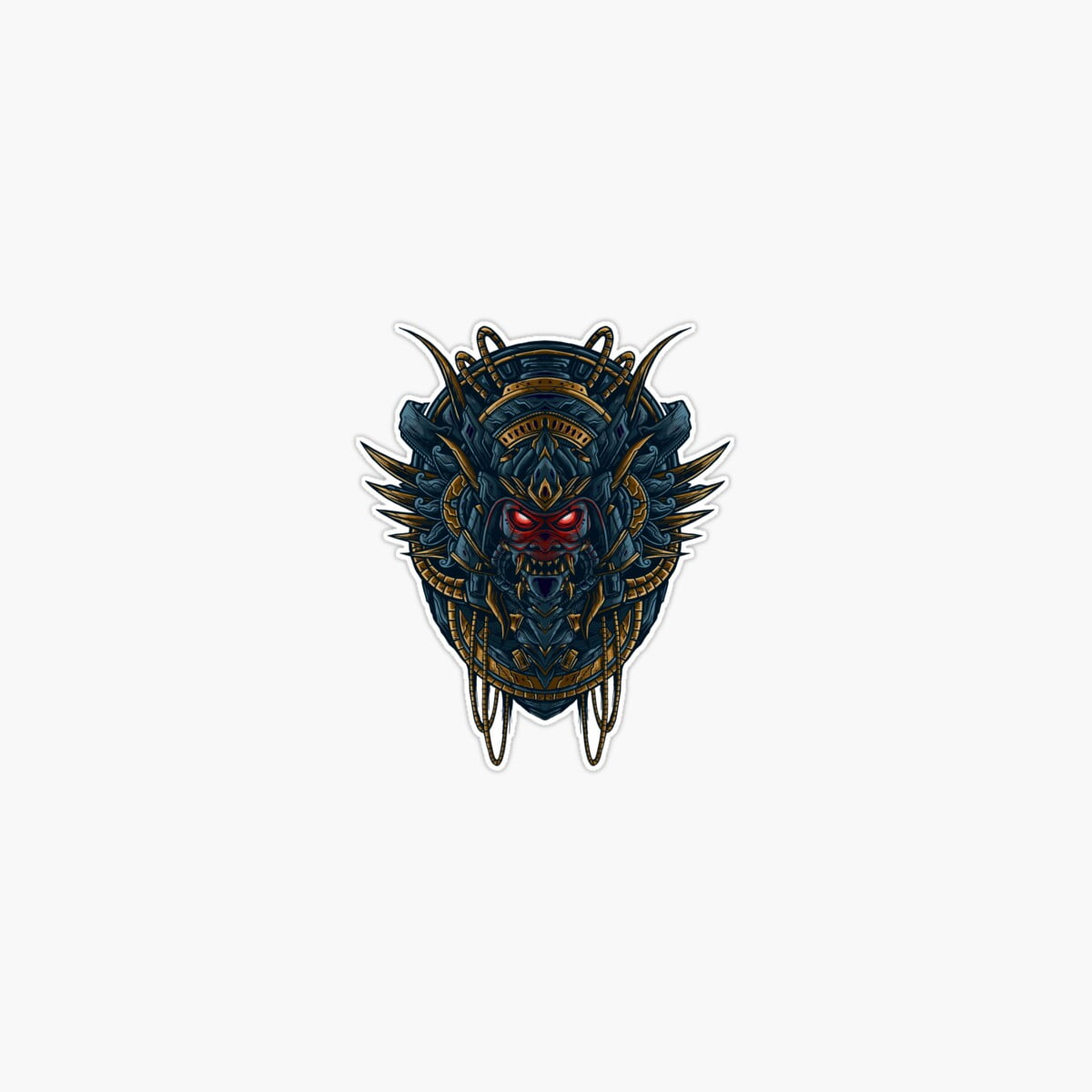 Onim Oni samurai cyborg Sticker - Walmart.com