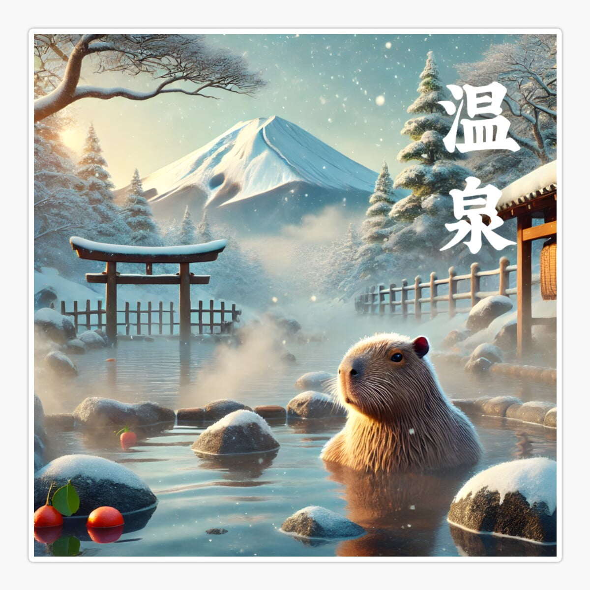 Onim Onsen (温泉) - Capybara In A Japanese Hot Spring With A Mountain ...