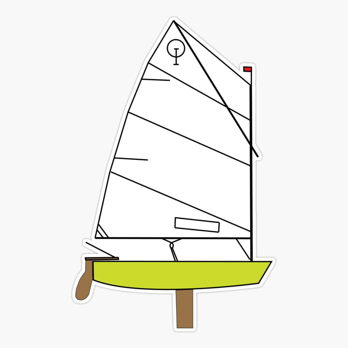 Onim Optimist Sailing Dinghy Sticker, Phone Decal Water Bottle Stickers ...