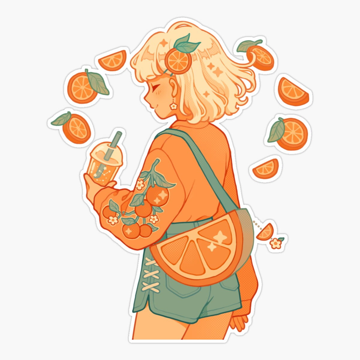 Onim Orange Bag Sticker, Phone Decal Water Bottle Stickers Car Decals ...