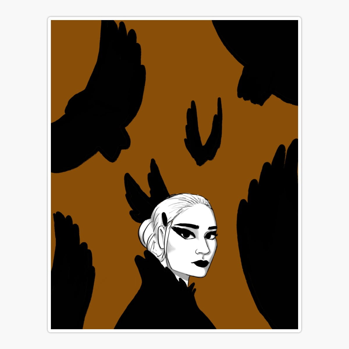 Onim Orange Raven Sticker, Phone Decal Water Bottle Stickers Car Decals ...