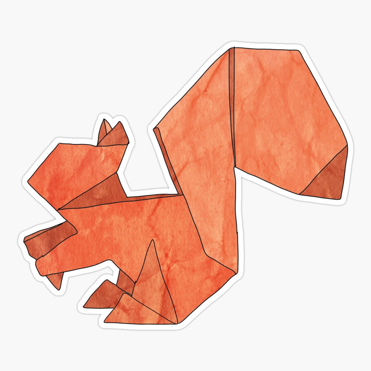 Onim Origami Squirrel Sticker, Phone Decal Water Bottle Stickers Car ...