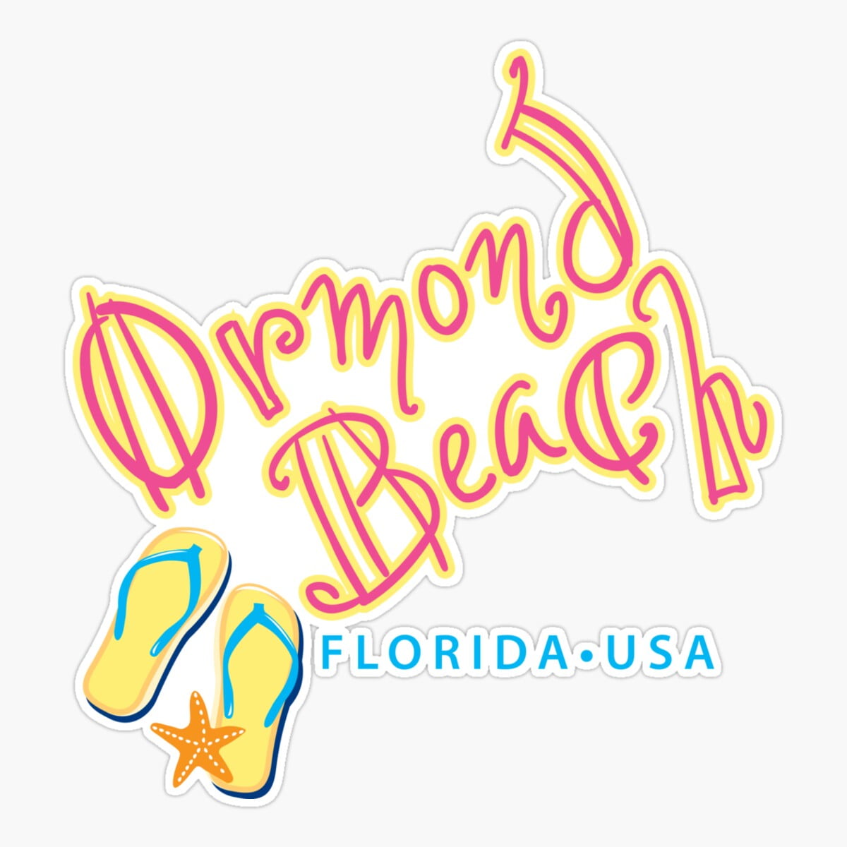 Onim Ormond Beach Florida Sticker, Phone Decal Water Bottle Stickers ...