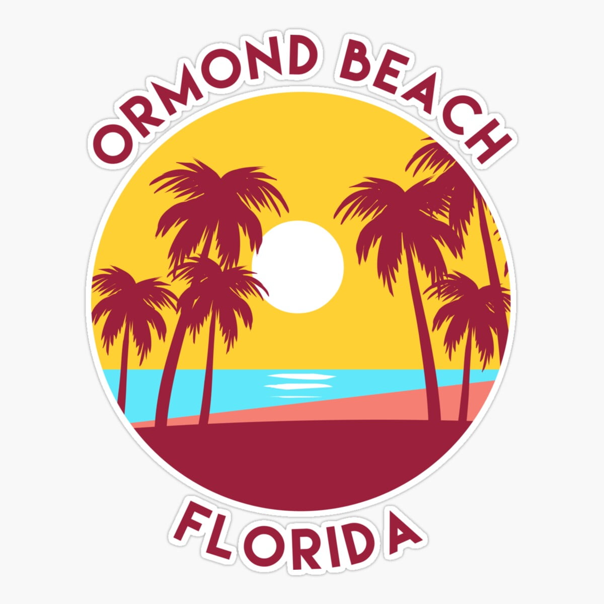 Onim Ormond Beach, Florida Sticker, Phone Decal Water Bottle Stickers ...