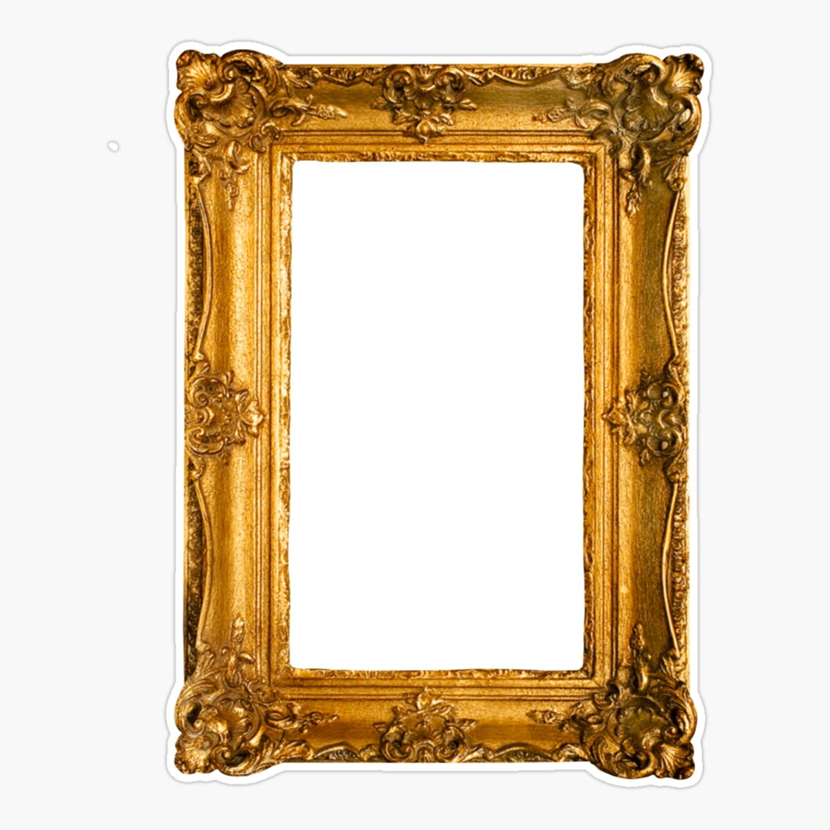 Onim Ornate Gold Frame Sticker, Phone Decal Water Bottle Stickers Car ...