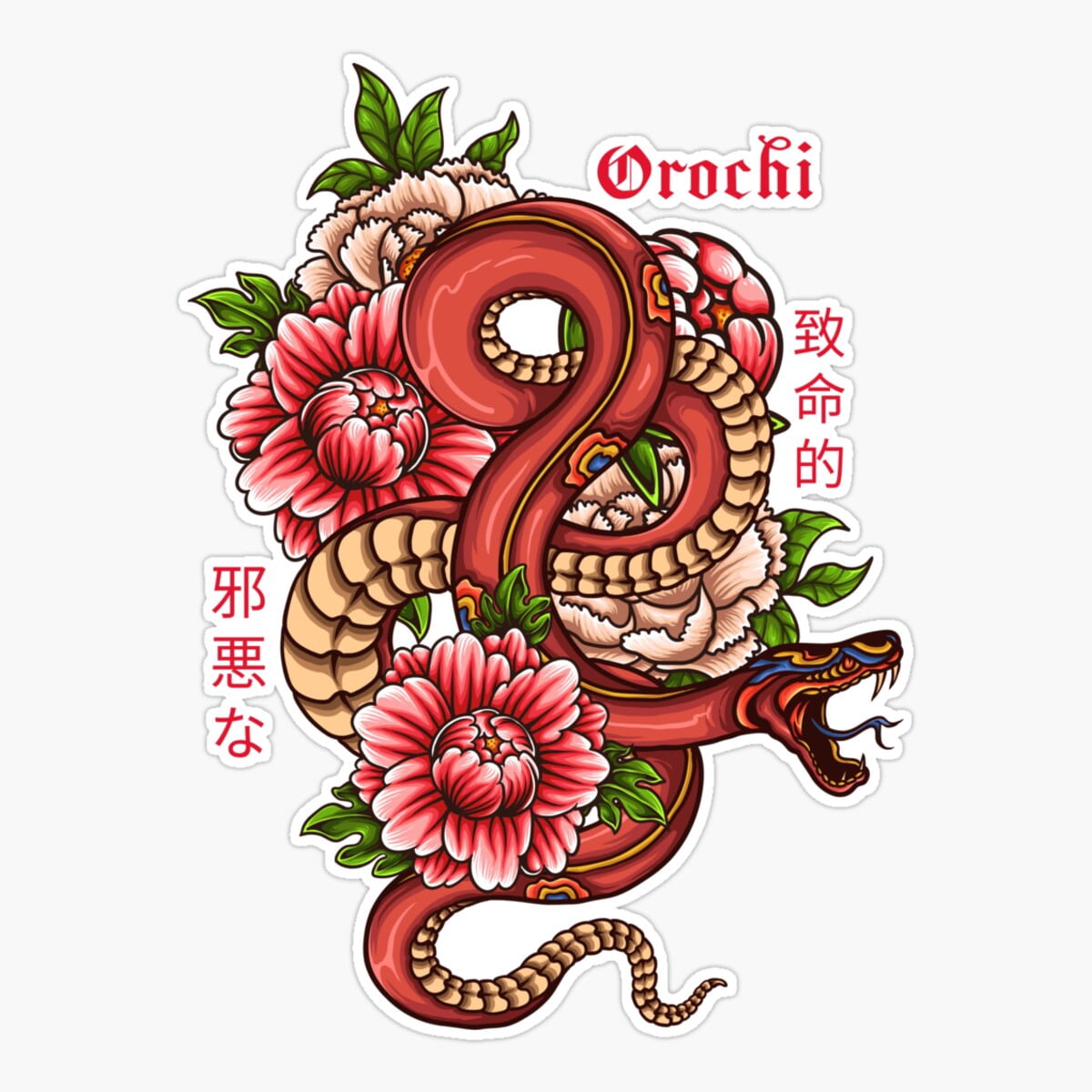 Onim Orochi - Japanese Icons Sticker, Phone Decal Water Bottle Stickers ...