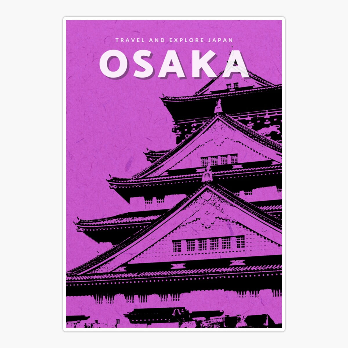 Onim Osaka Castle Japan Sticker, Phone Decal Water Bottle Stickers Car ...