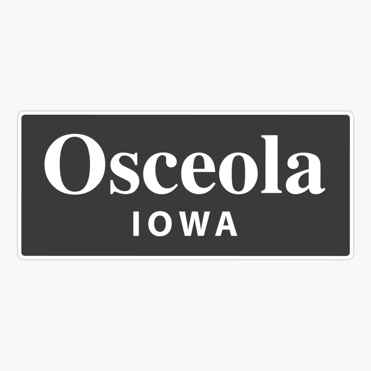 Onim Osceola, Iowa Sticker, Phone Decal Water Bottle Stickers Car ...