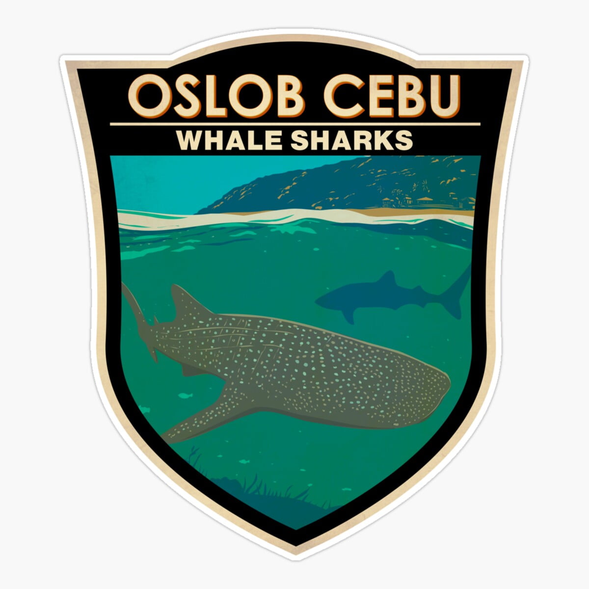 Onim Oslob Cebu Philippines Whale Shark Travel Badge Sticker, Phone ...