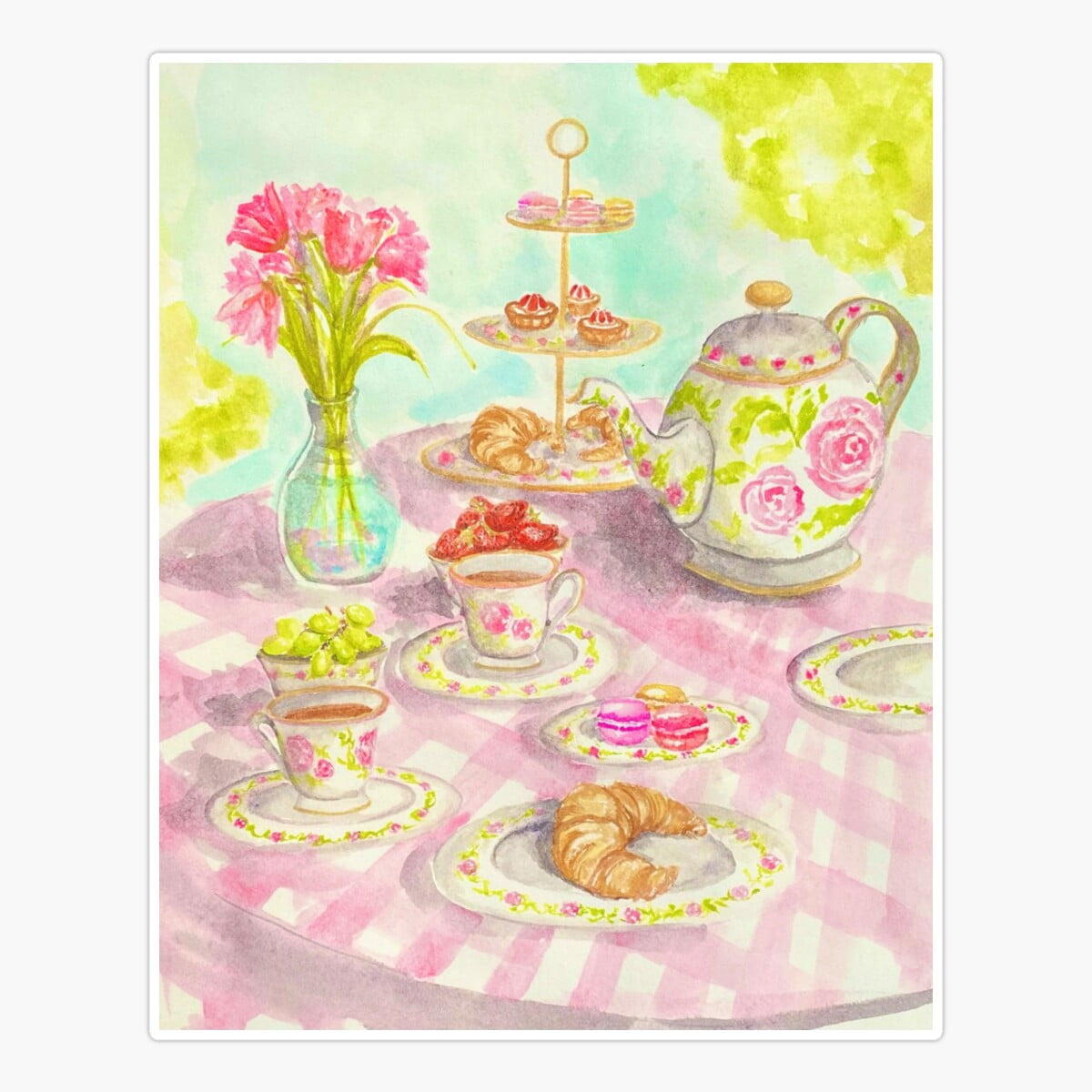 Onim Outdoor Tea Party Sticker, Phone Decal Water Bottle Stickers Car ...