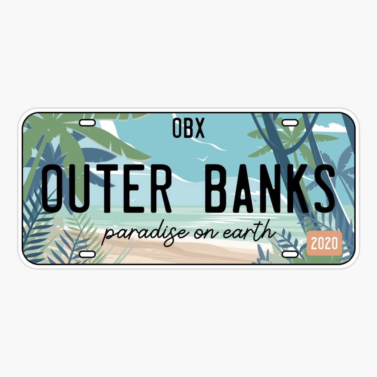 Onim Outer Banks License Plate (Outer Banks) Sticker, Phone Decal Water ...