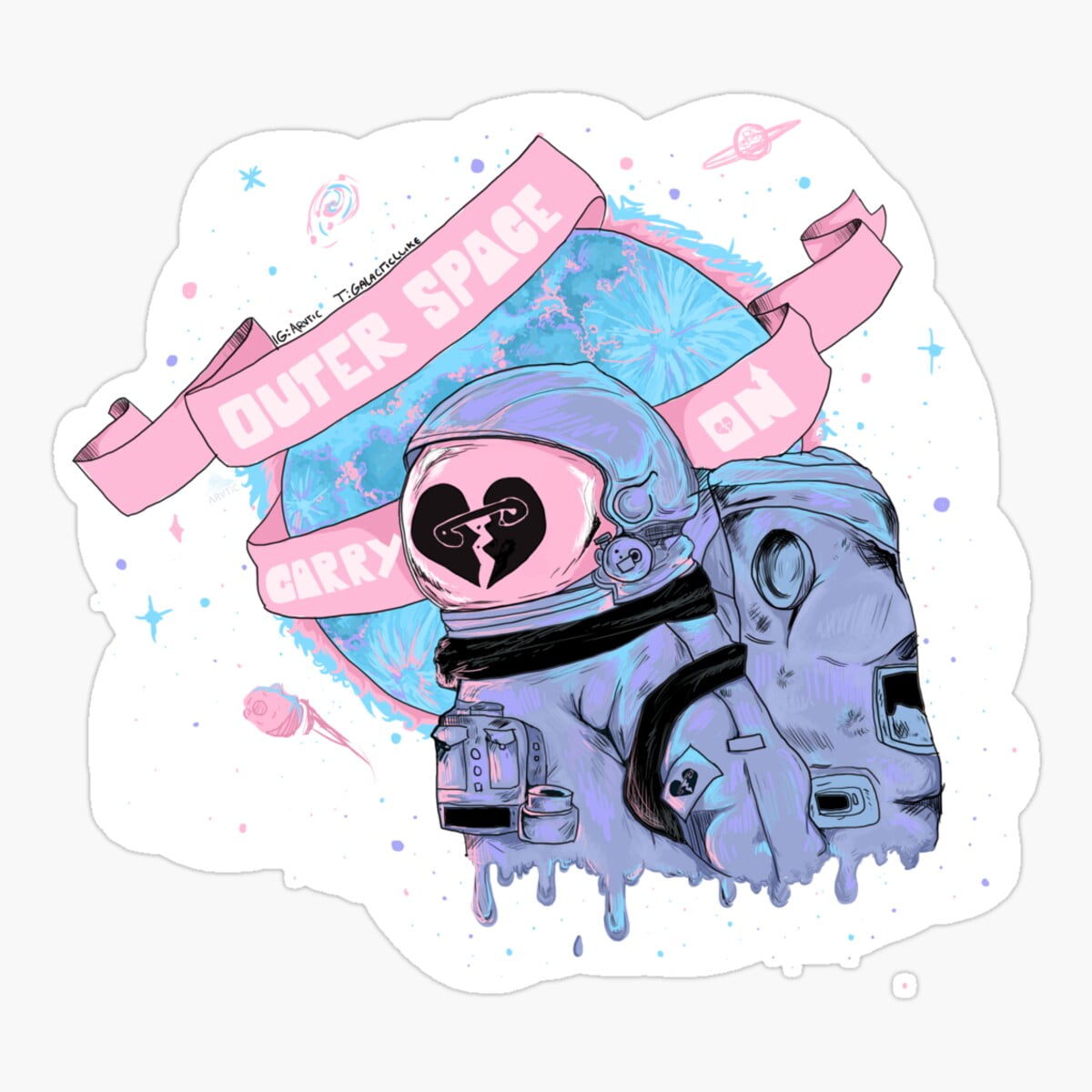 Onim Outerspace/Carry On Sticker, Phone Decal Water Bottle Stickers Car ...