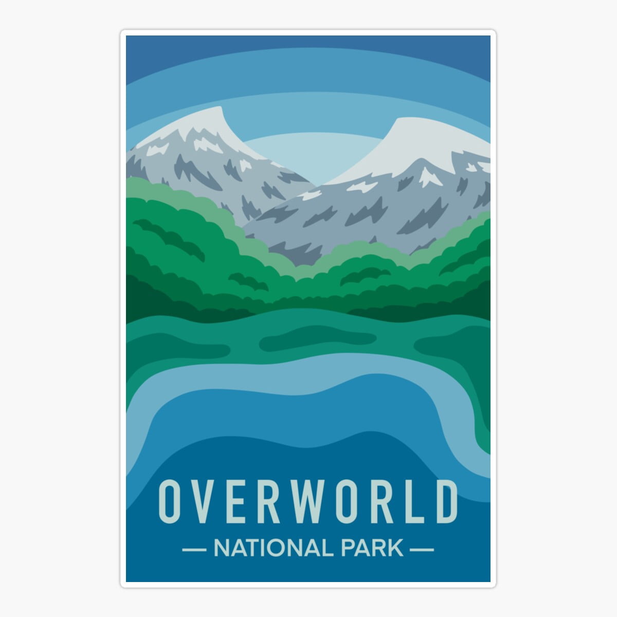 Onim Overworld (Minecraft) National Park Sticker, Phone Decal Water ...