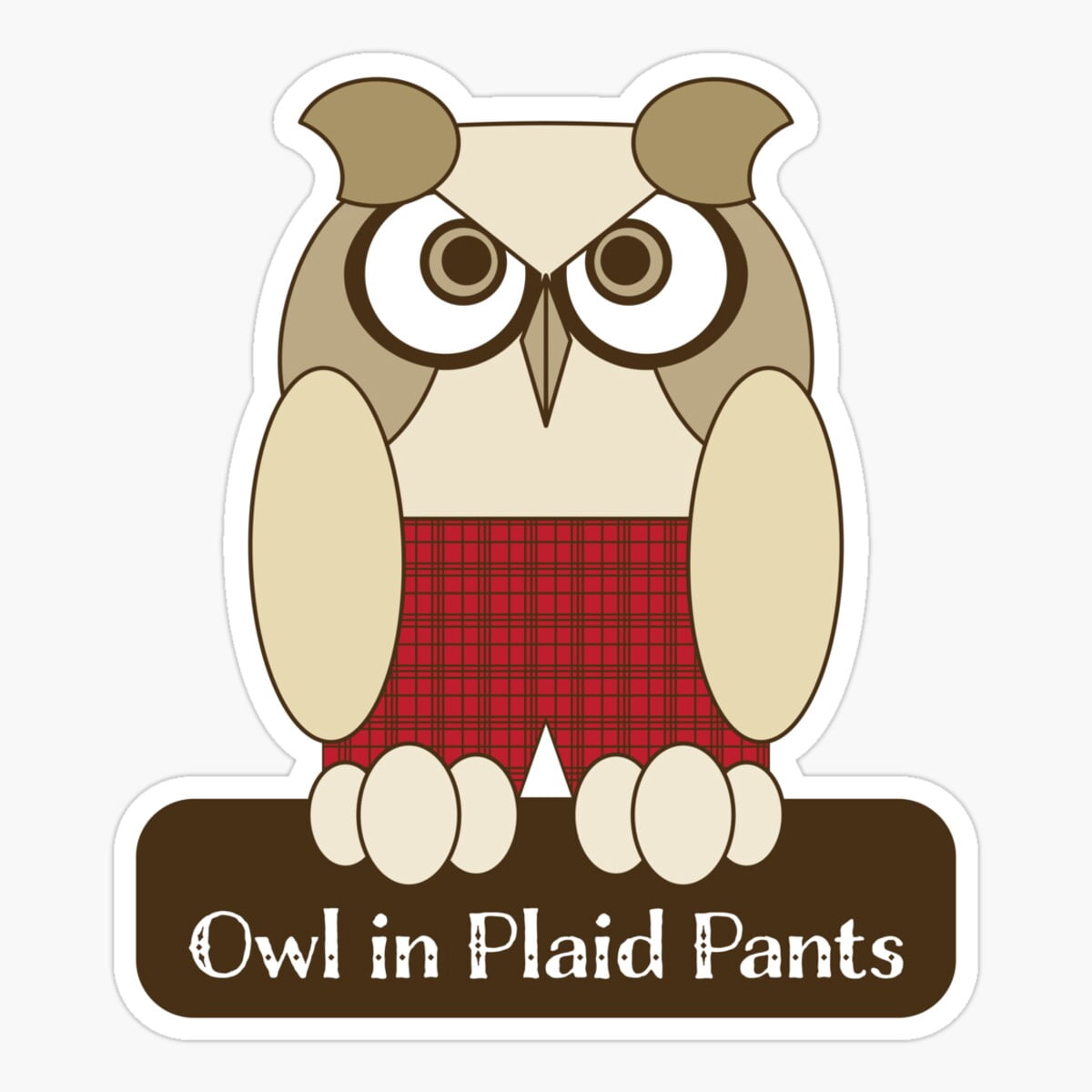 Onim Owl In Plaid Pants. Just Remember Him On The Tough Days. Sticker ...