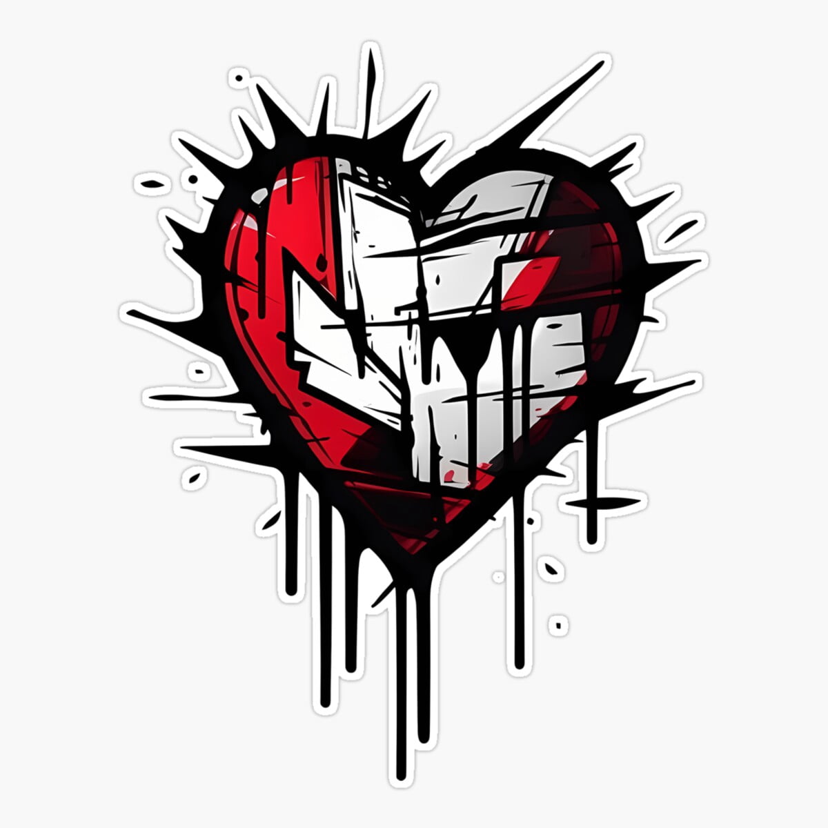 Onim Broken Heart Sticker, Phone Decal Water Bottle Stickers Car Decals ...