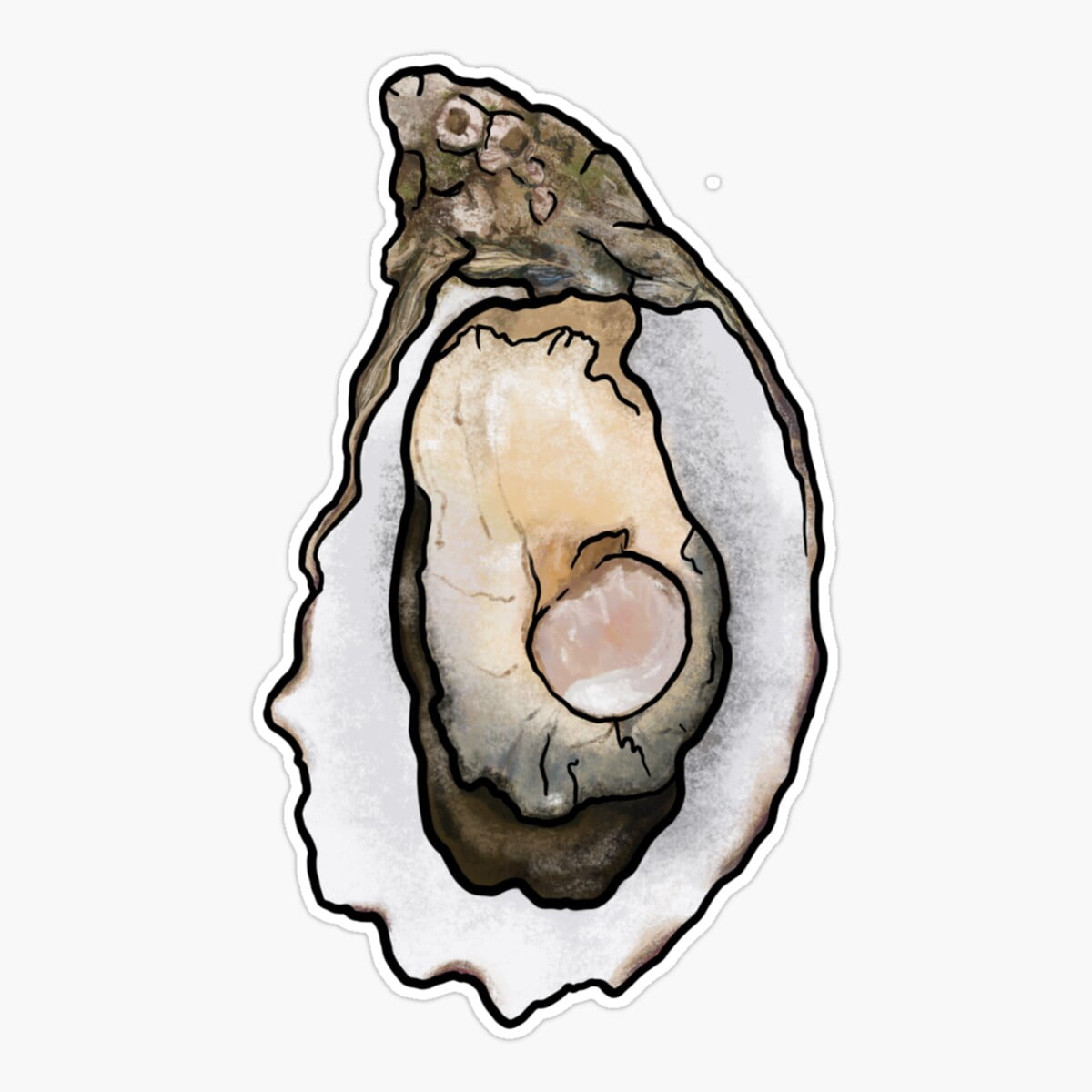 Onim Oyster Feast With Pearls In Charcoal Sticker, Phone Decal Water ...