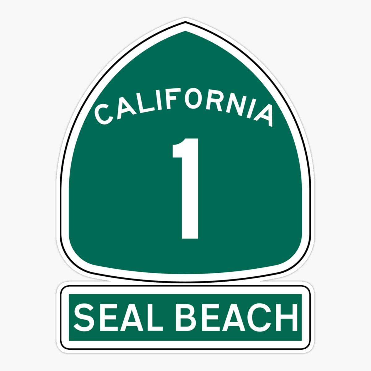 Onim Pacific Coast Highway Seal Beach California Route 1 Sticker, Phone ...